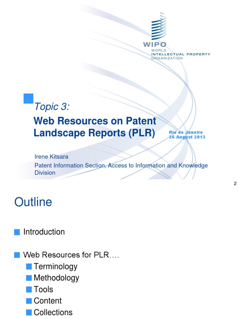 Topic 3:: Web Resources On Patent Landscape Reports (PLR) | PDF ...