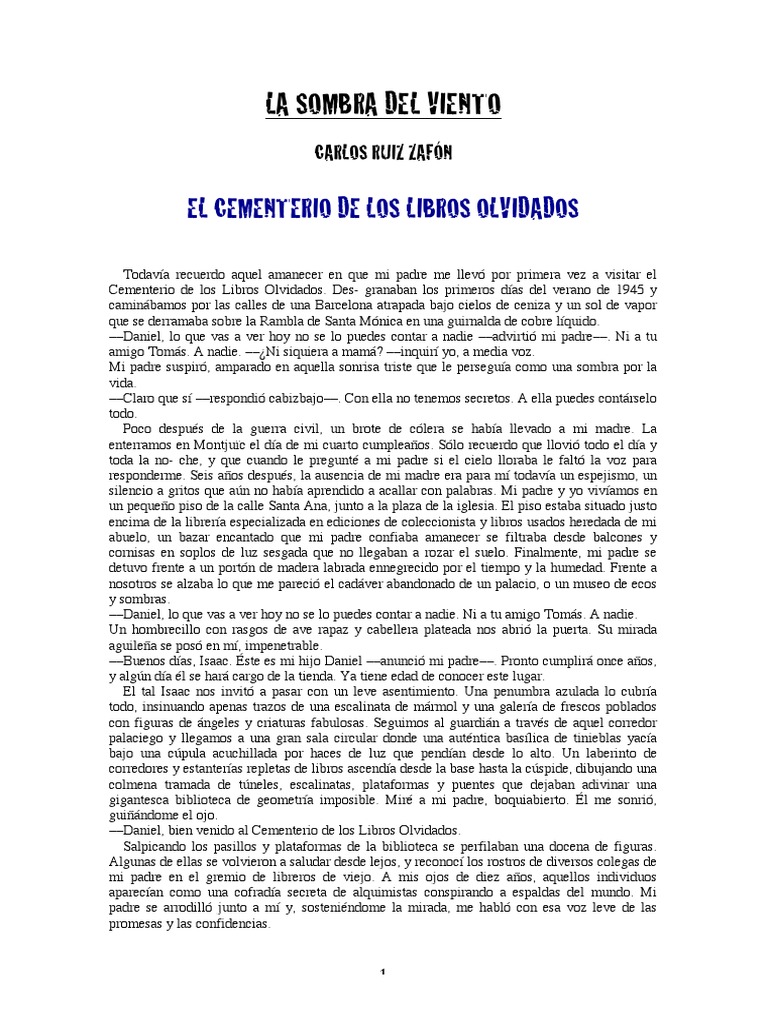 La Sombra Del Viento | PDF | Naturaleza