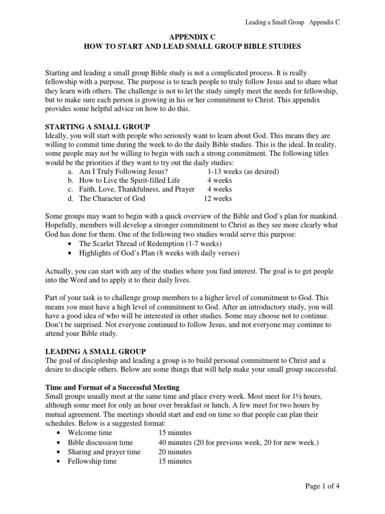 How To Lead A Small Group | PDF