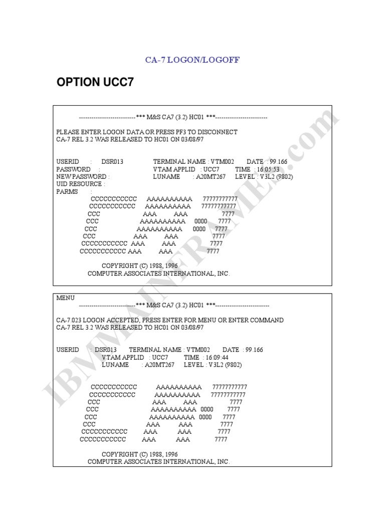CA7 Screens | PDF | Scheduling (Computing) | Digital Technology