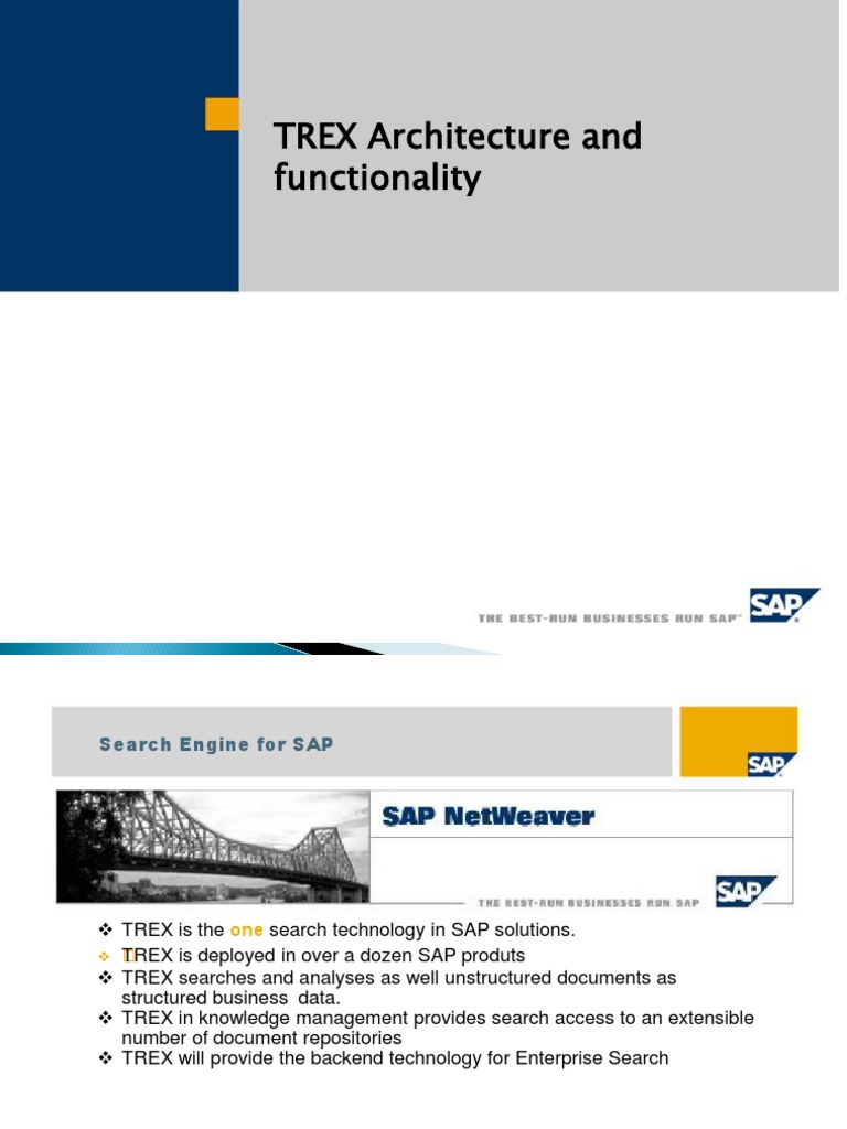 TREX Architecture and Functionality | PDF | Search Engine Indexing | Web Server