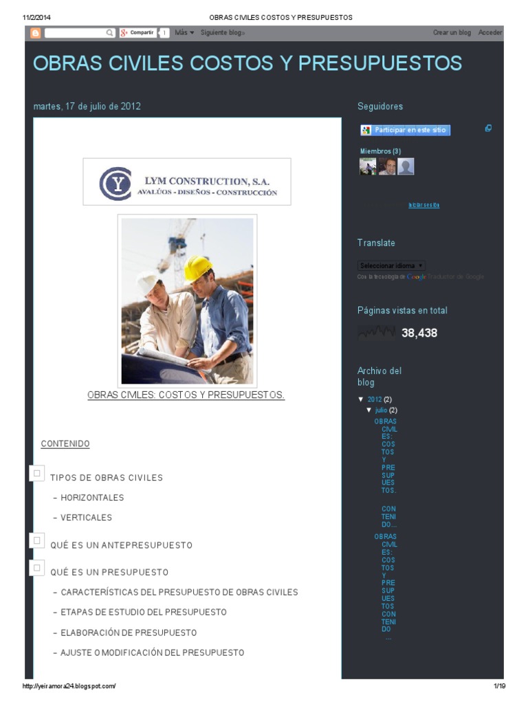 Obras Civiles Costos y Presupuestos | PDF | Presupuesto | Salario
