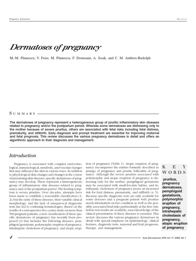 Dermatoses in Pregnancy | Cutaneous Conditions | Pregnancy