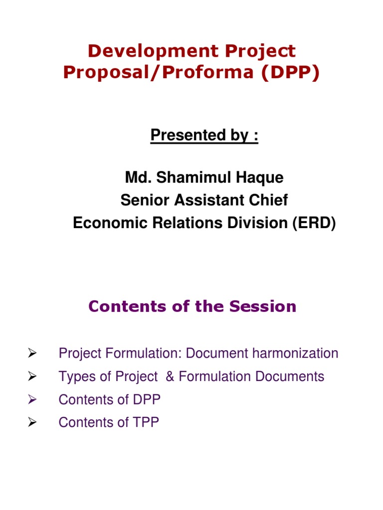 Development Project Proposal/Proforma (DPP) | PDF | Net Present Value ...