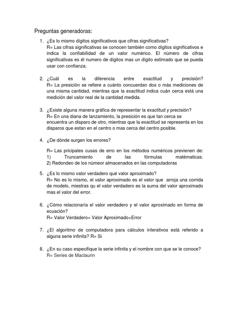 Preguntas Generadoras Resueltas | PDF