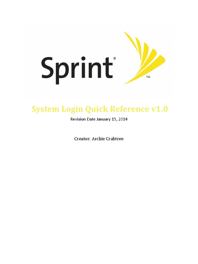 Sprint System Login Guide | PDF | Login | Booting