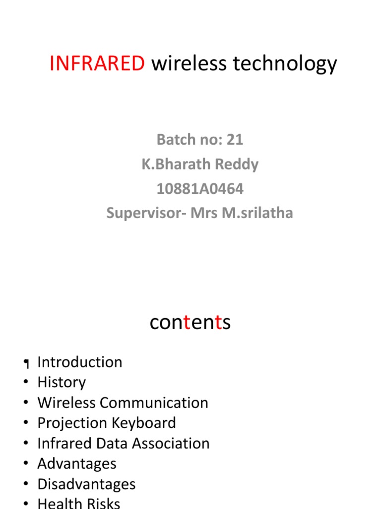 Wireless Infrared Communication Wireless Infrared