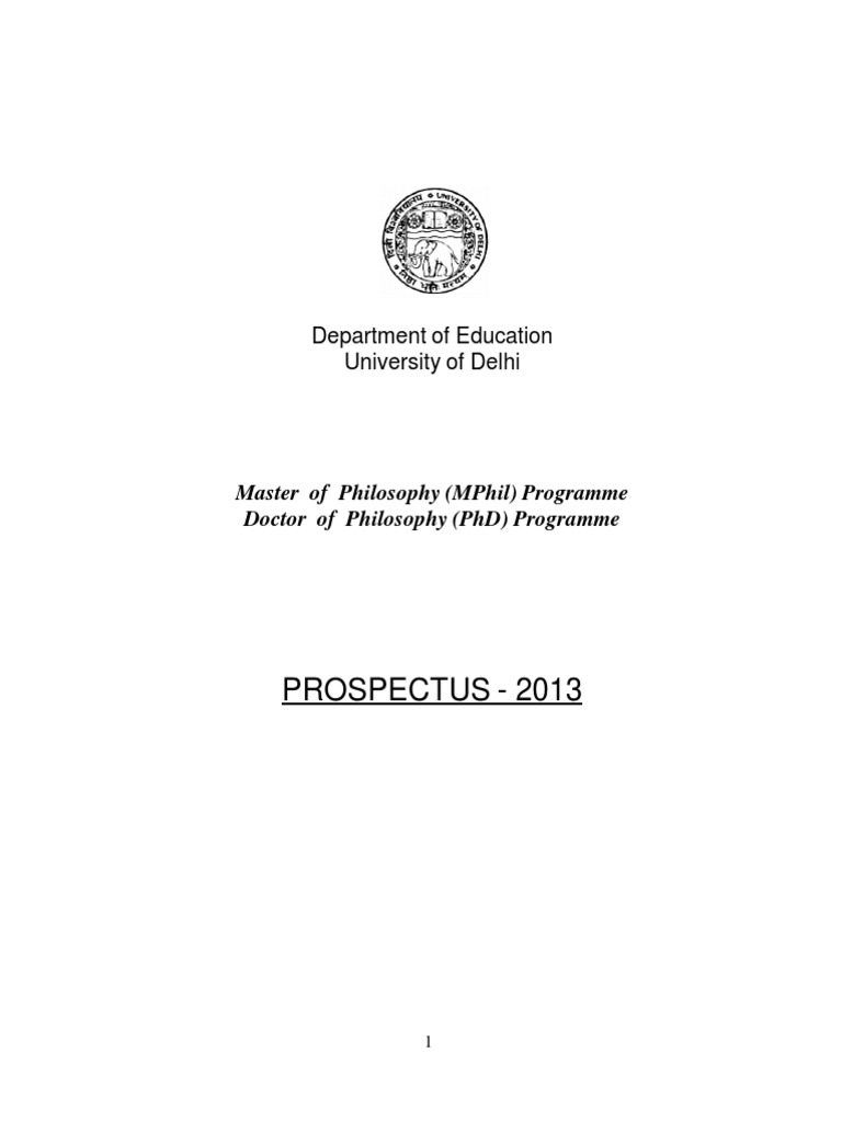 Mphil 2013 Prospectus | PDF | Doctor Of Philosophy | Thesis