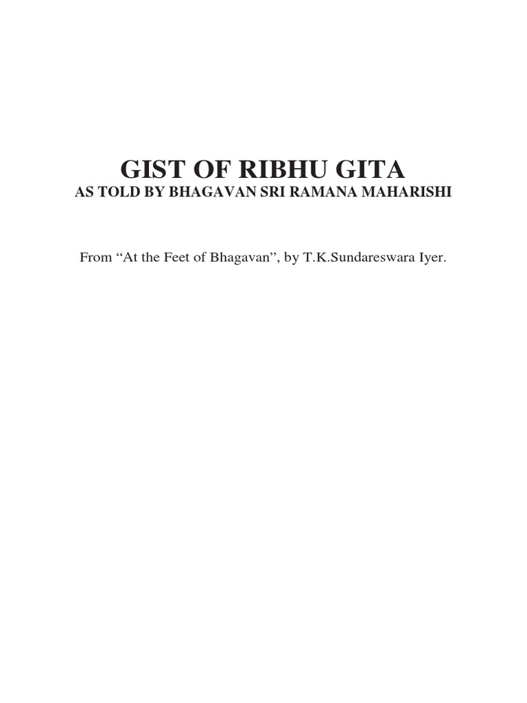 Essence of Ribhu Gita As Told by Bhagavan Ramana | PDF | Ātman ...