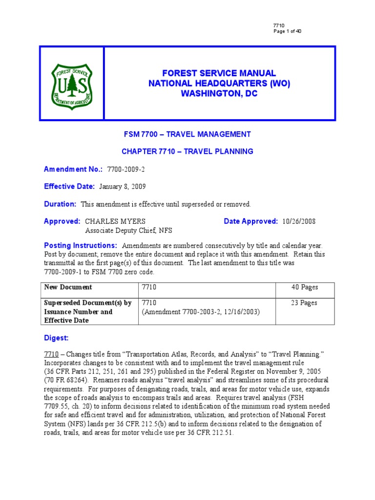Forest Service Manual National Headquarters (Wo) Washington, DC | PDF ...