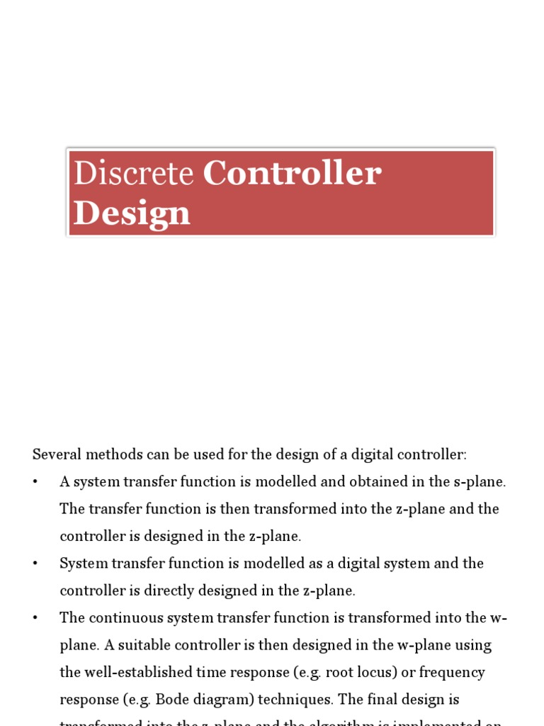 Digital Controller Design Methods | PDF | Control Theory | Control System