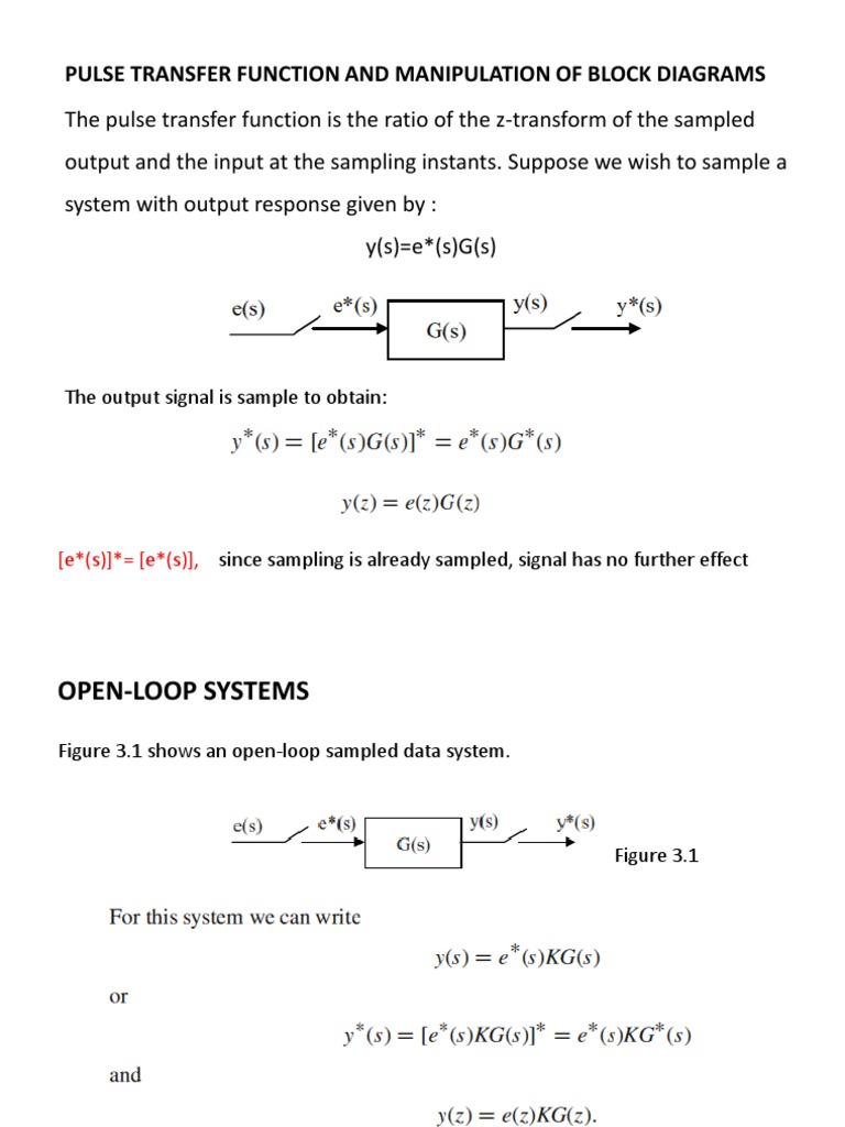 Pulse Transfer Function and Manipulation of Block Diagrams: The Output ...