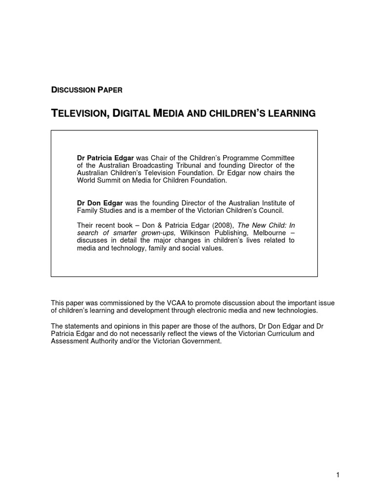 Children TV Education | PDF