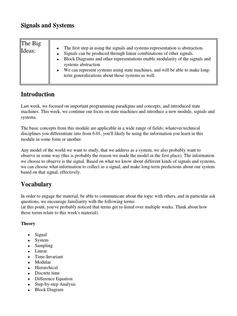 Mit: Signals and Systems | PDF | Signal (Electrical Engineering ...