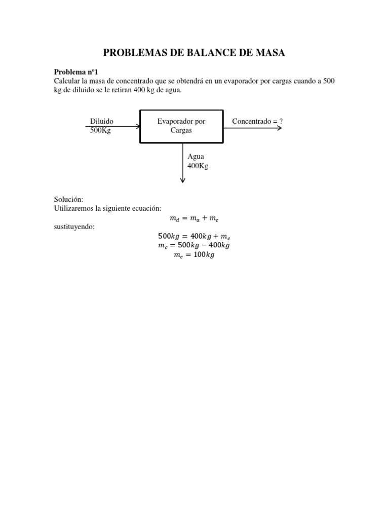 Balance de Masa | PDF | Agua de mar | Ecuaciones