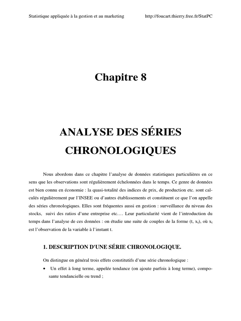 Analyse Des Séries Chronologiques | PDF