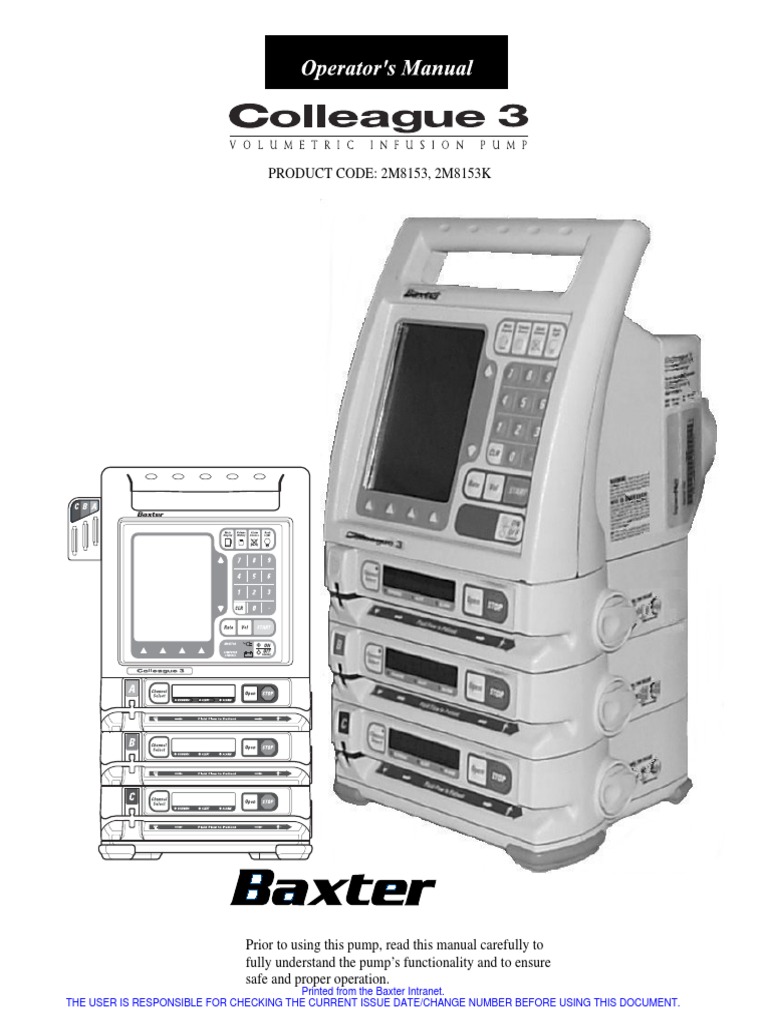 Banda de Infusión, Baxter, Colleague-3, Manual de Usuario | PDF ...