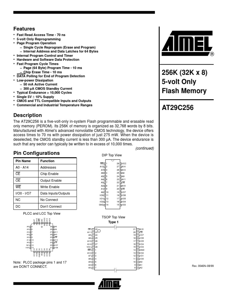 29C256 | PDF | Electronic Engineering | Computer Data