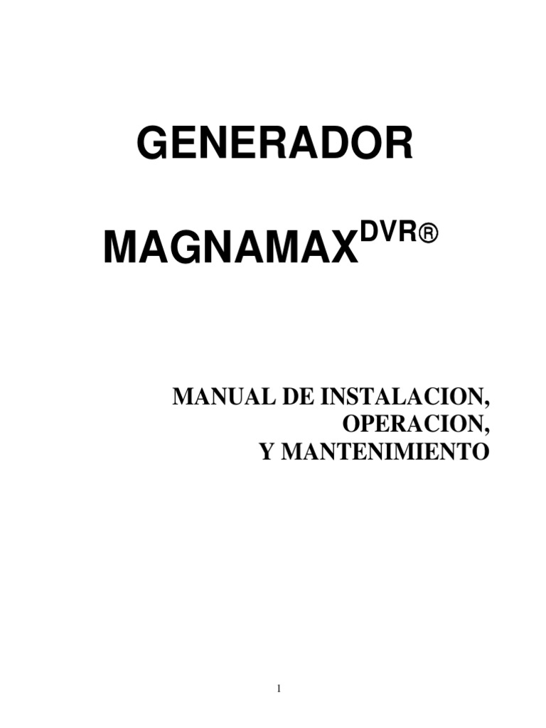 Magna Plus 4 | PDF | Generador eléctrico | Corriente eléctrica