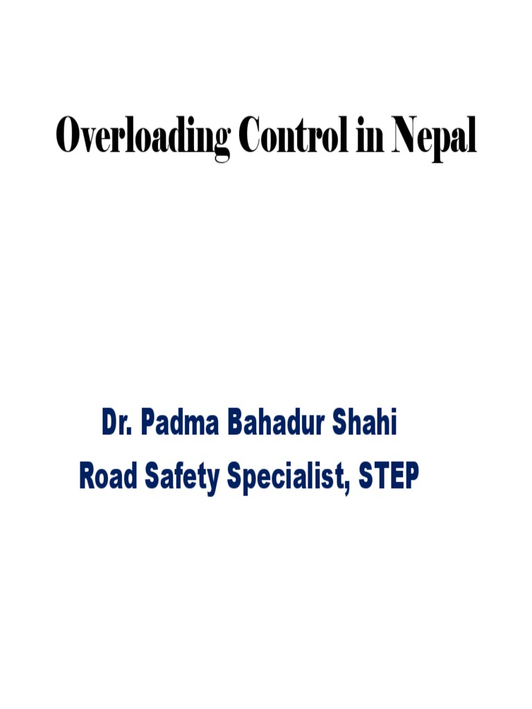 Overloading Control in Nepal | PDF | Truck | Axle