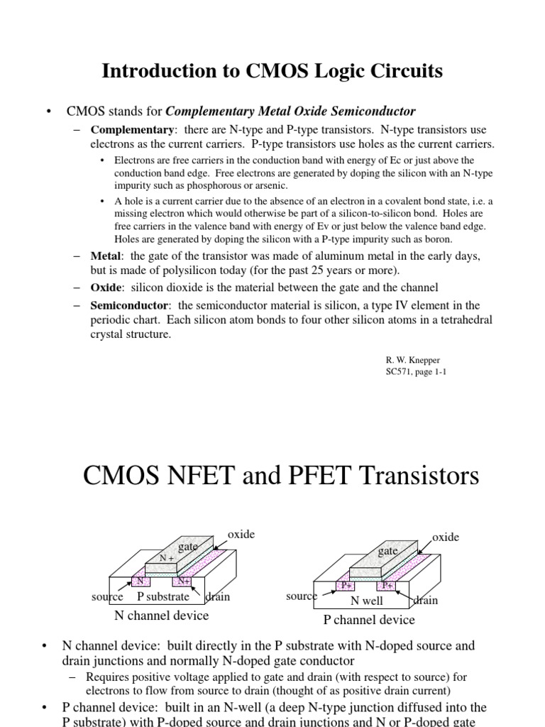 Introduction To CMOS Logic Circuits | PDF