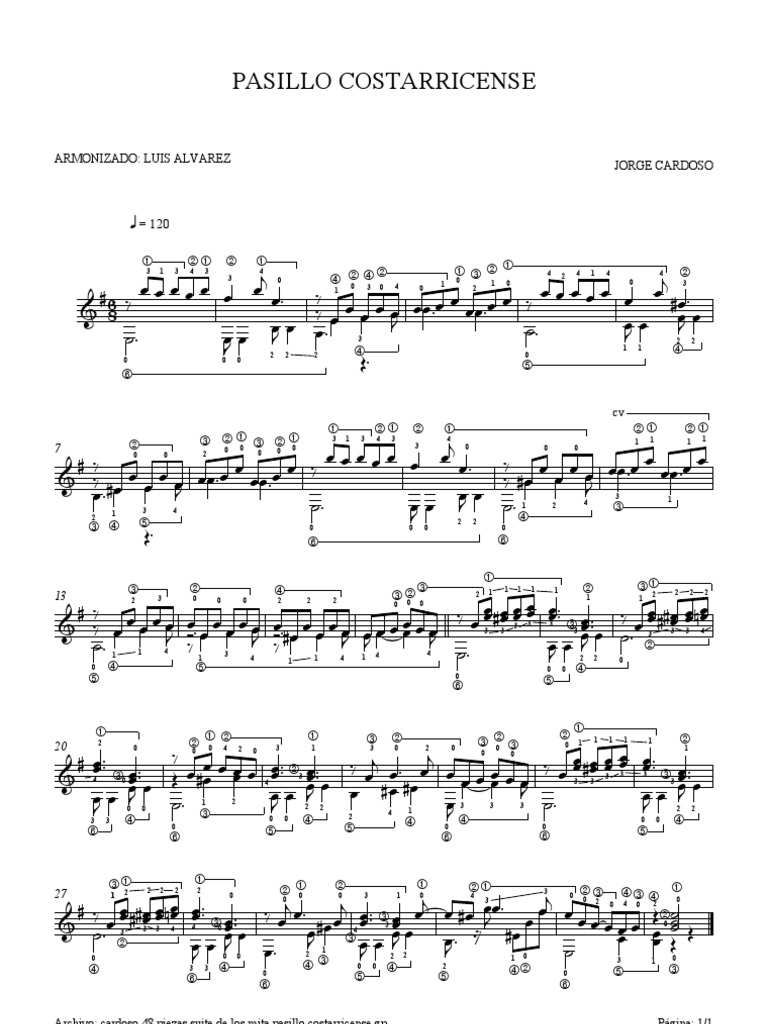Cardoso 48 Piezas Suite de Los Mita 39 Pasillo Costarricense GP | PDF
