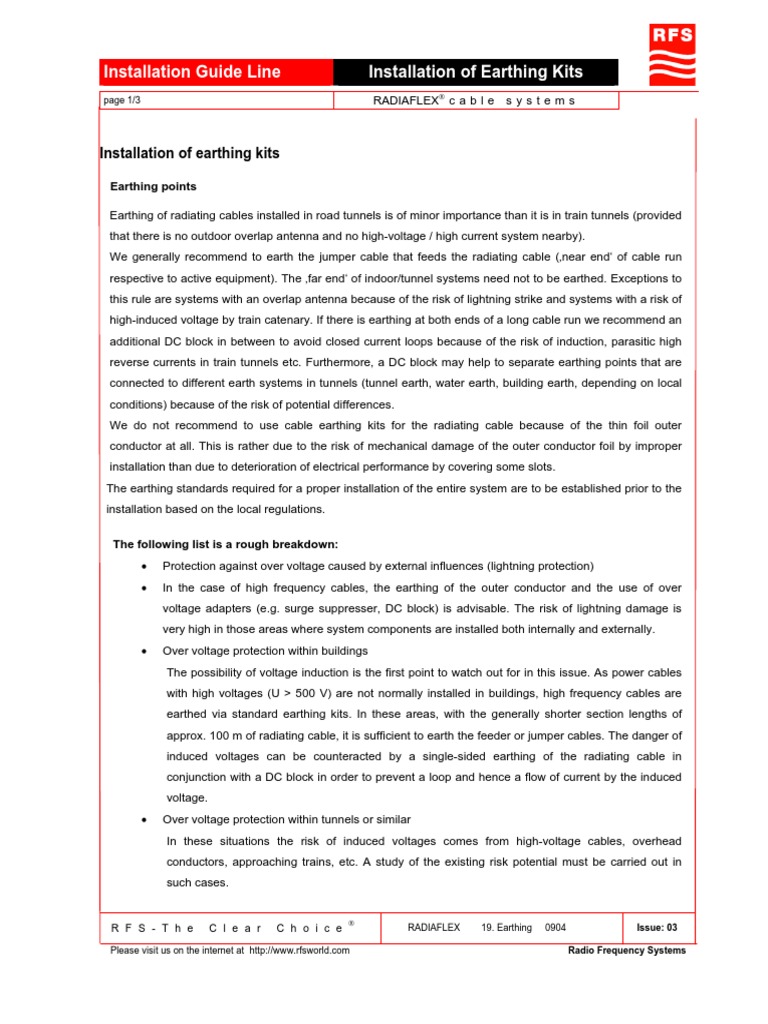 Grounding Radiating Cables | PDF | Cable | High Voltage