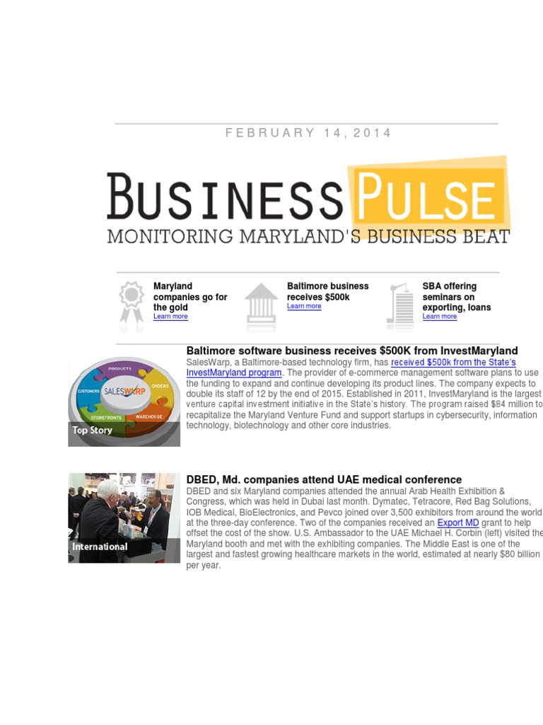 February 14, 2014: Baltimore Software Business Receives $500K From ...