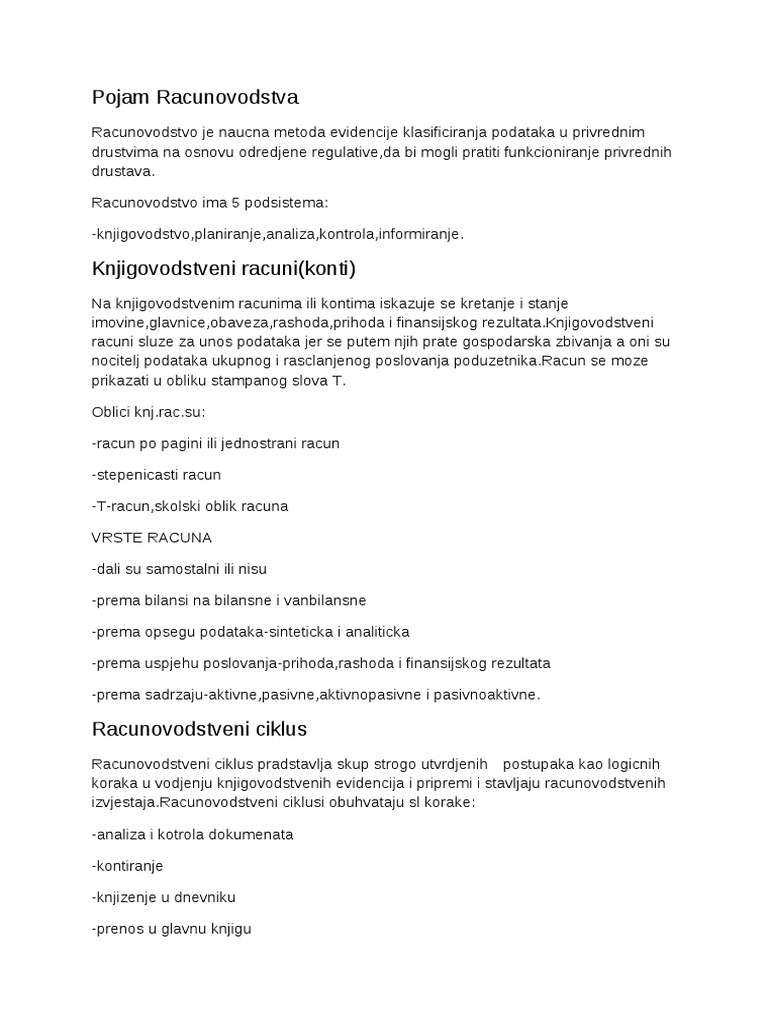 Racunovodstvo 1 | PDF