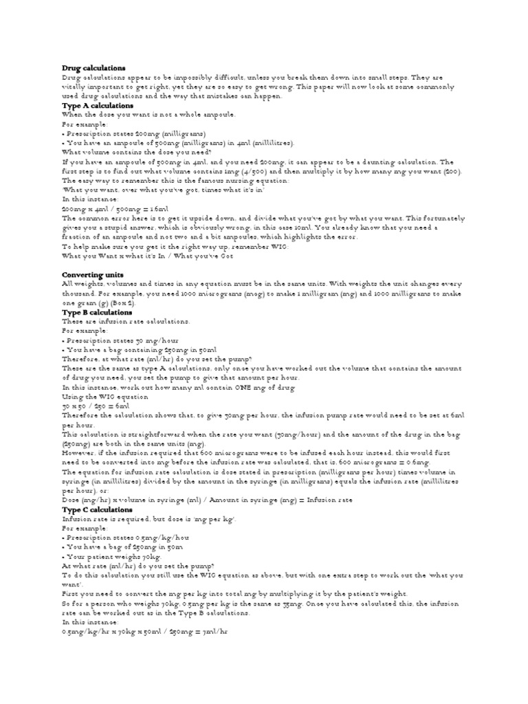 drug-calculations-pdf-kilogram-intravenous-therapy