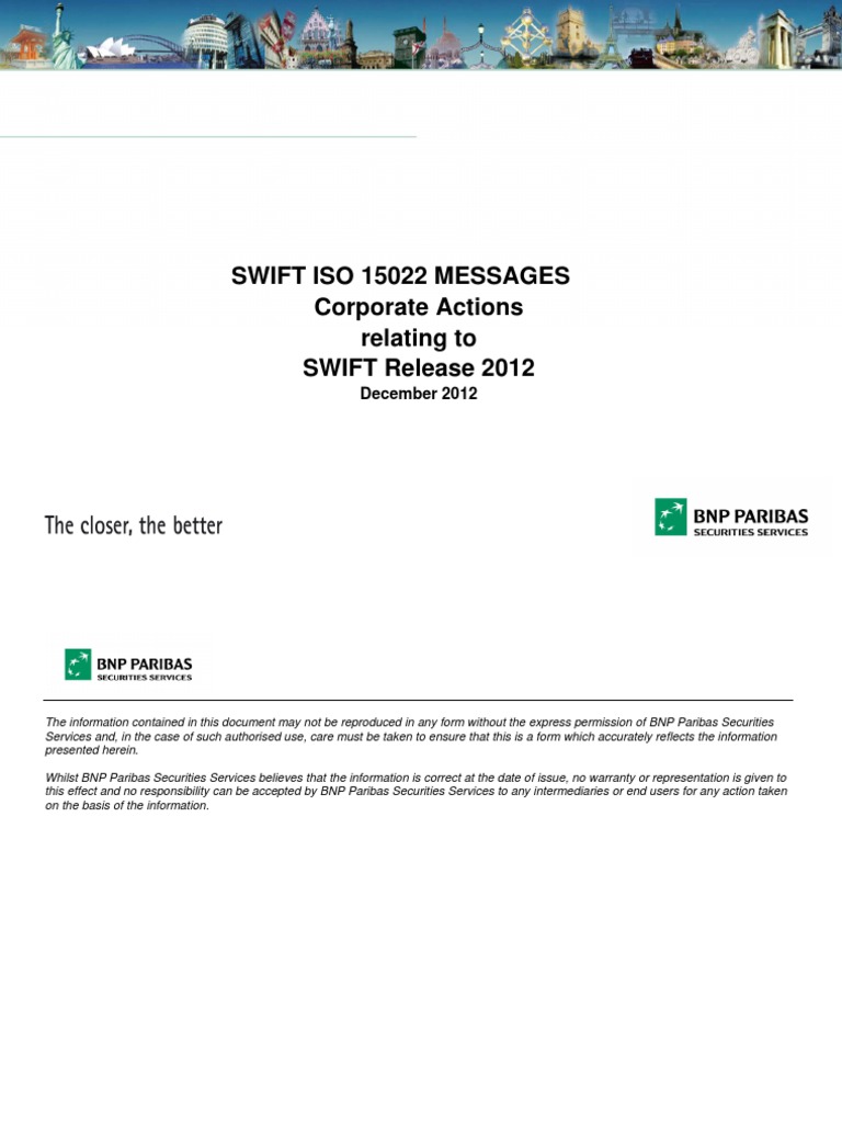 CA Events Swift 15022 - BNP Paribas | Corporate Action | Securities ...