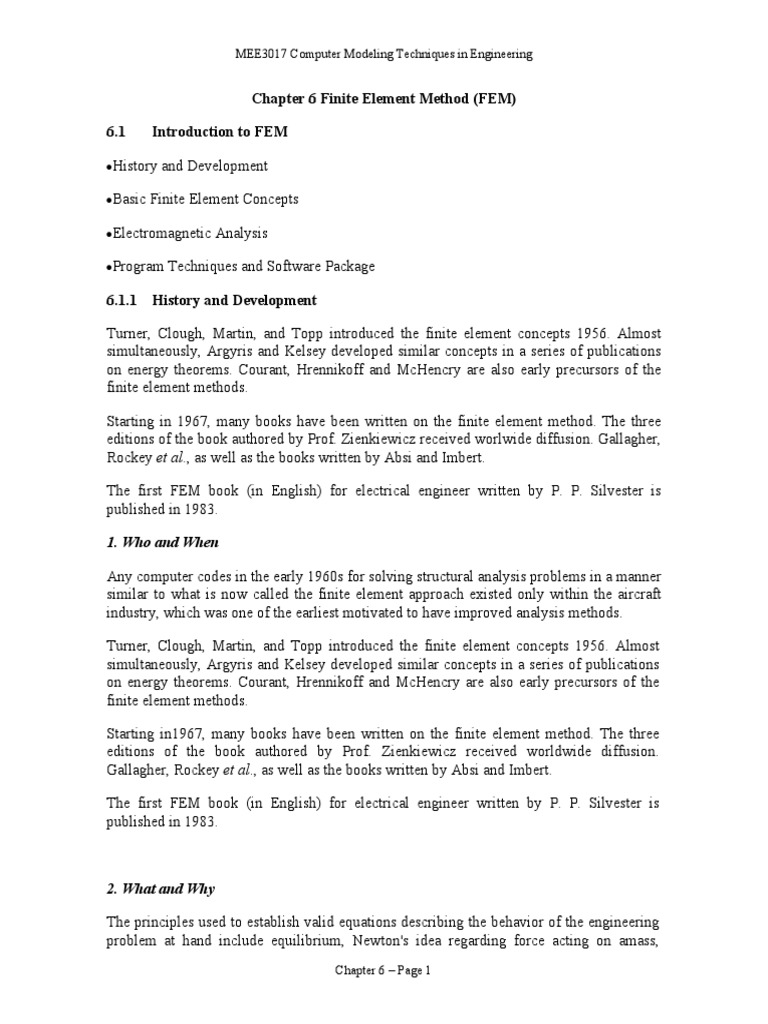 Introduction To Fem - The Electrical Perspective | PDF | Finite Element ...
