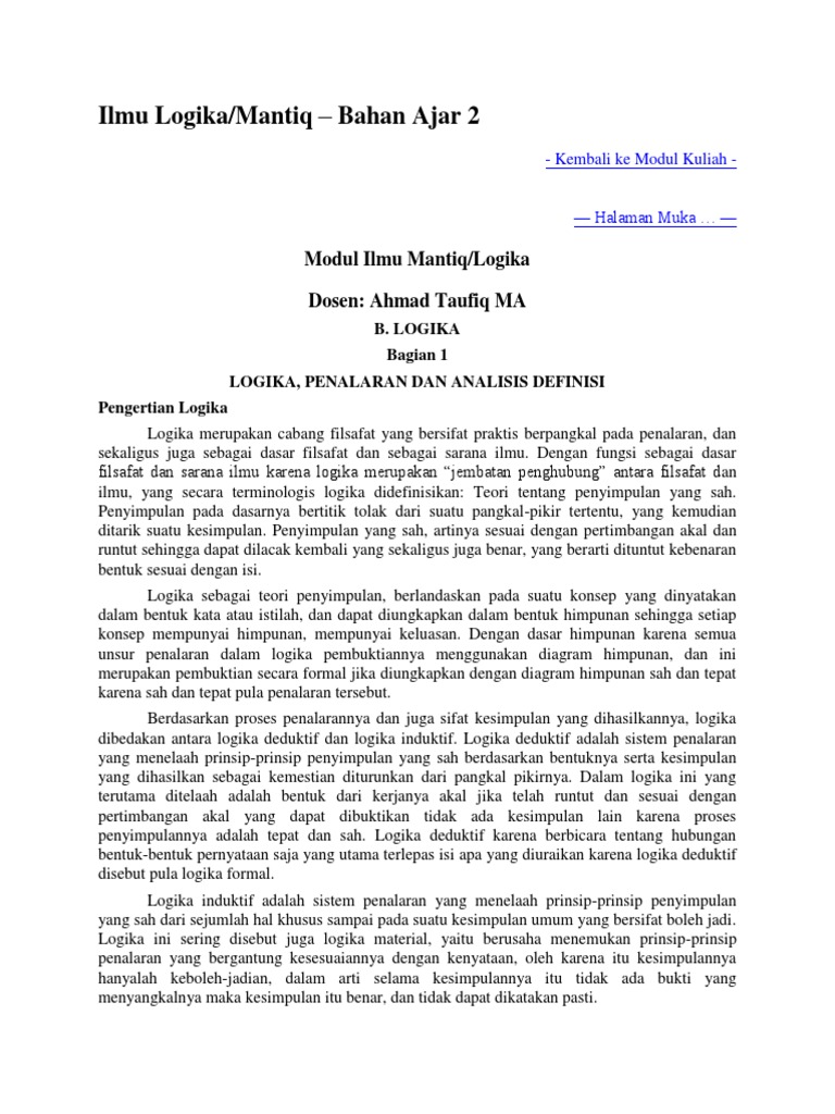 Ilmu Logika | PDF