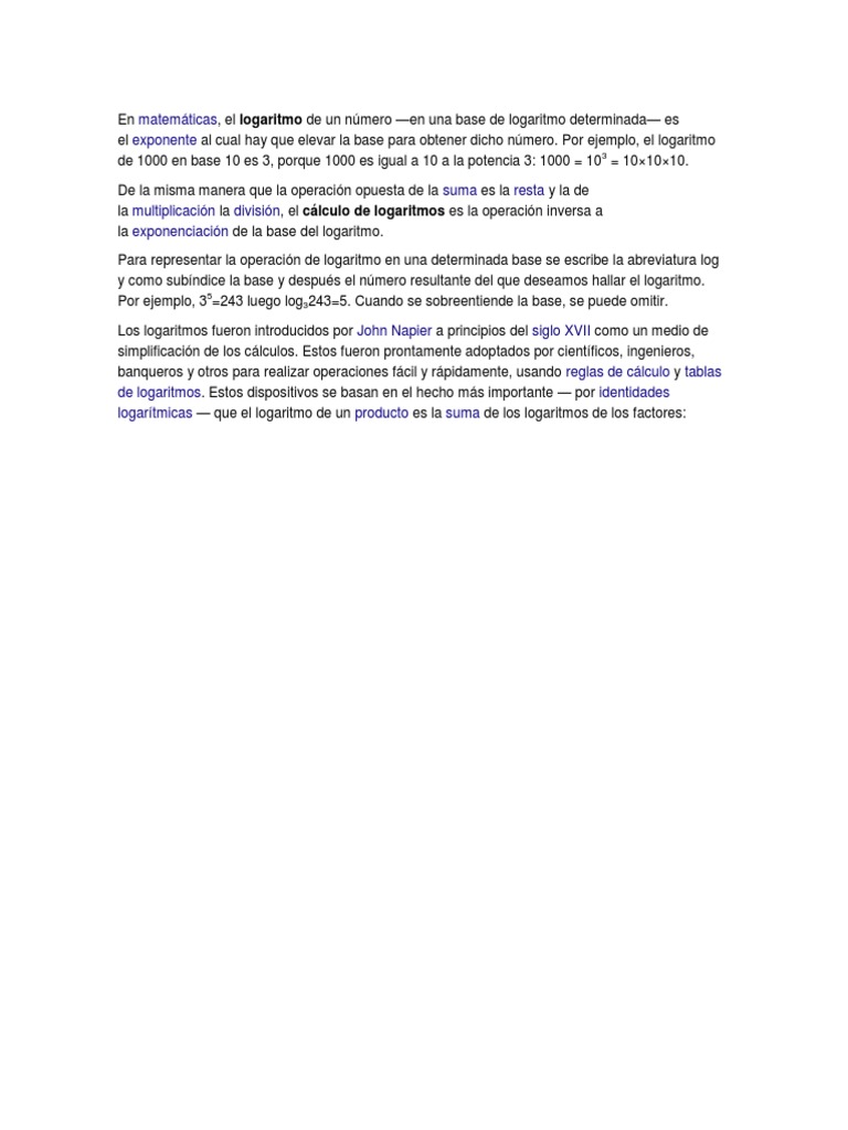 Logaritmo | PDF