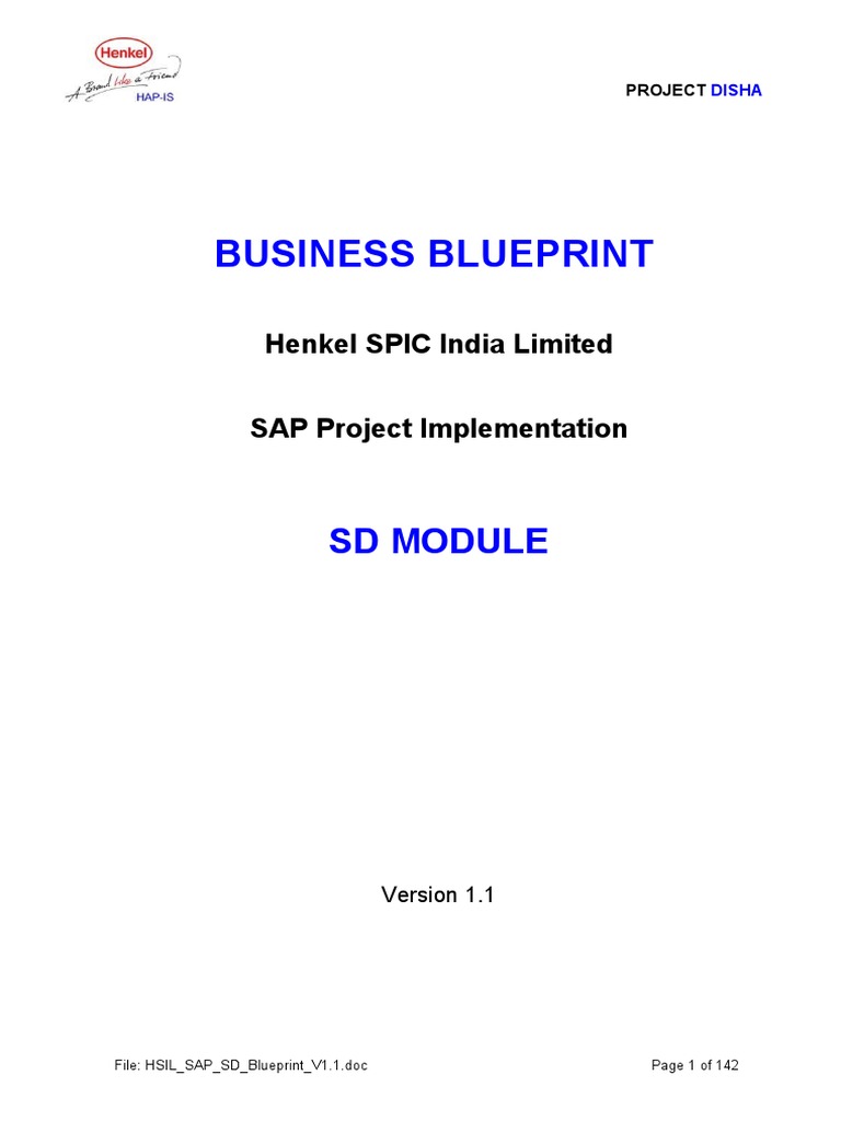 Hsil Sap SD Blueprint v1 1 1 1sd July 30 2004 | PDF | Business | Industries