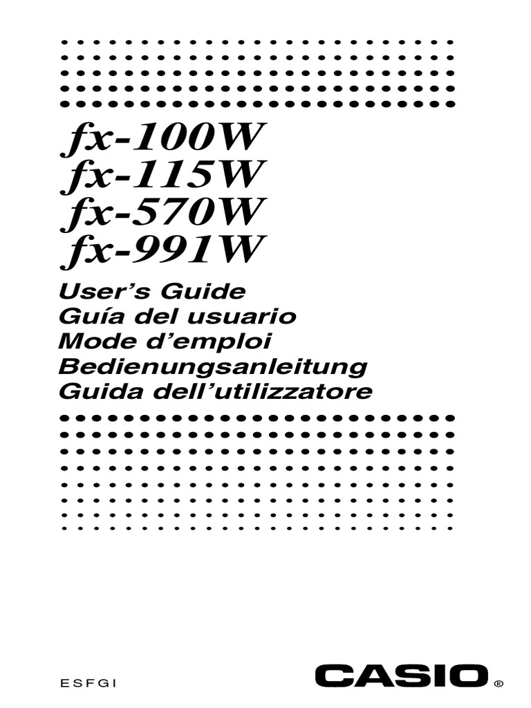 Casio Scientific Calculator Fx-570W Manual | PDF | Standard Deviation ...