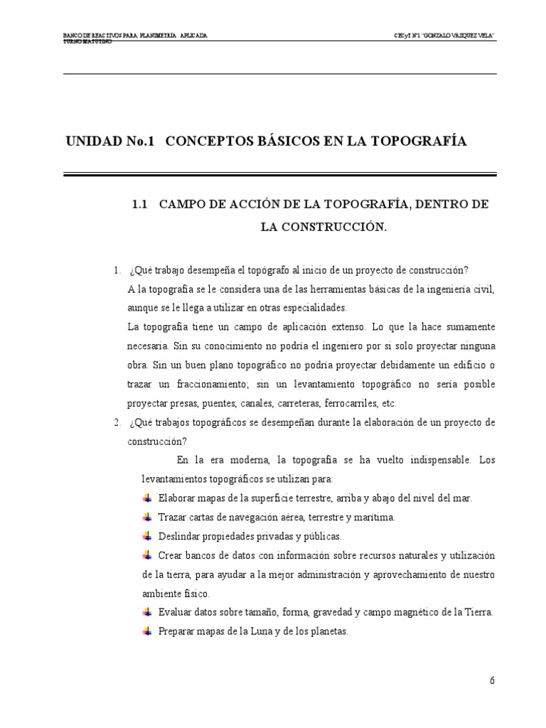 COMPETENCIA N°1 Conceptos Basicos Topografia | PDF | Topografía | Geografía