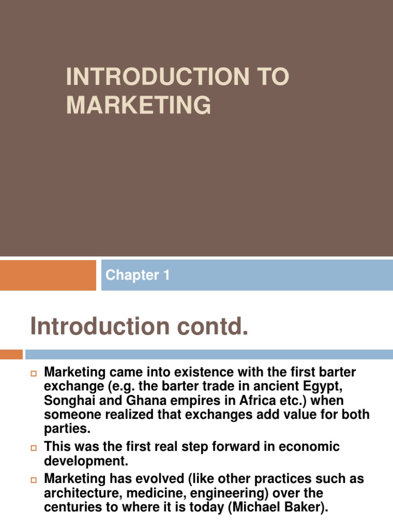 Introduction To Marketing Lecture and Discussion, Mba and Ba | PDF ...