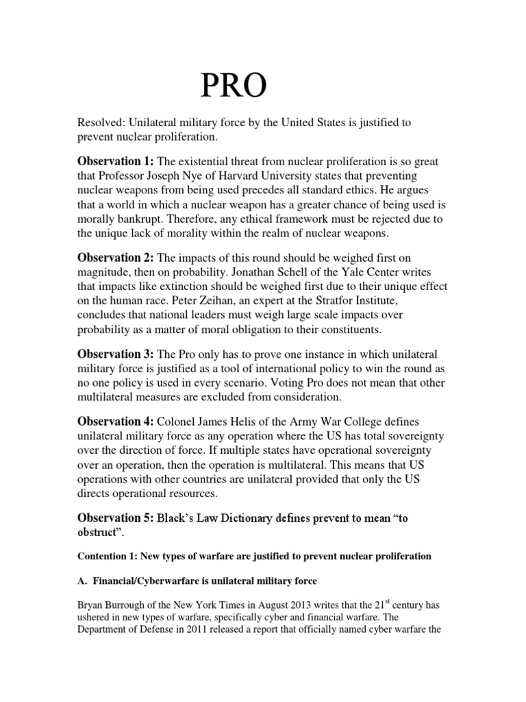 PRO CASE Public Forum Debate | PDF | Cyberwarfare | Security