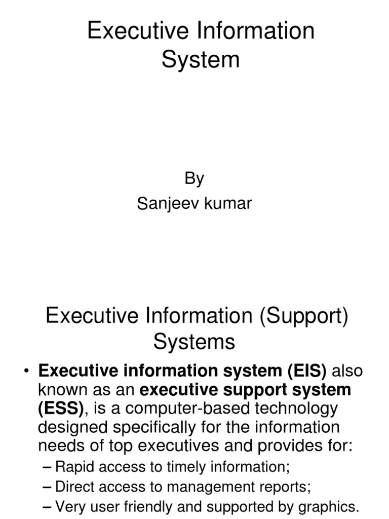 Overview of Executive Information Systems | PDF | Data Warehouse ...