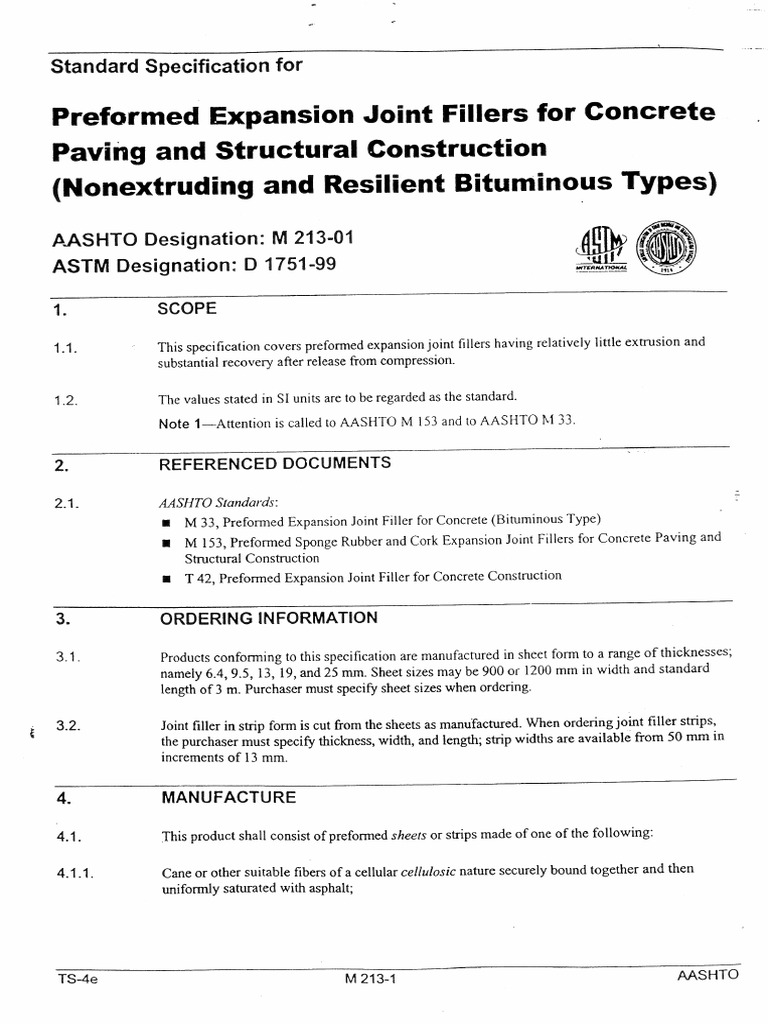 Aashto M-213-01 | PDF