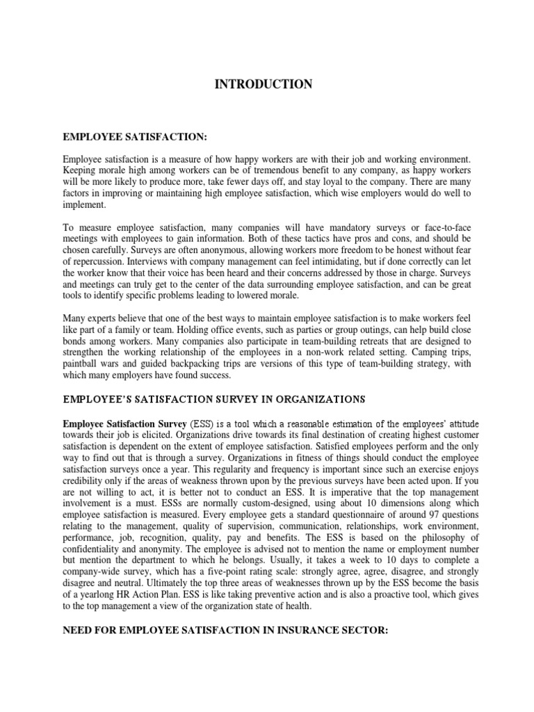 Introduction | PDF | Job Satisfaction | Turnover (Employment)