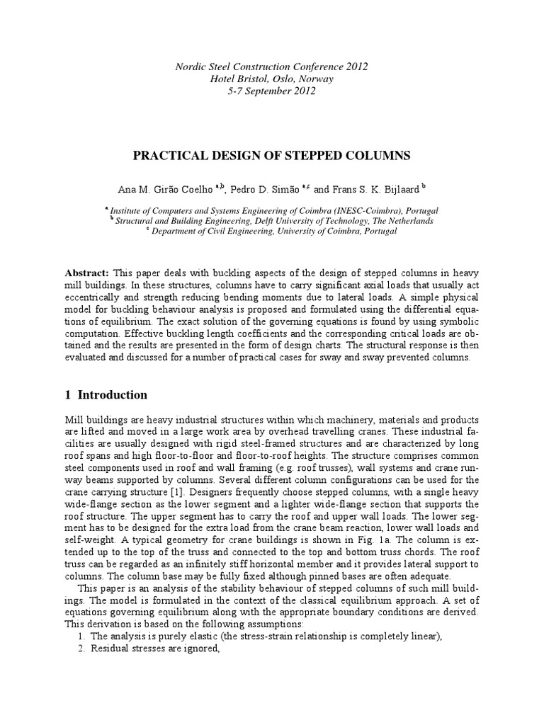 Practical Design Stepped Columns | PDF | Buckling | Column