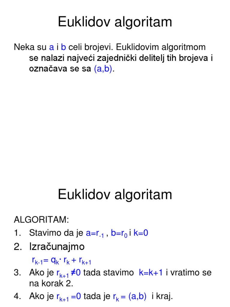 Euklidov Algoritam | PDF