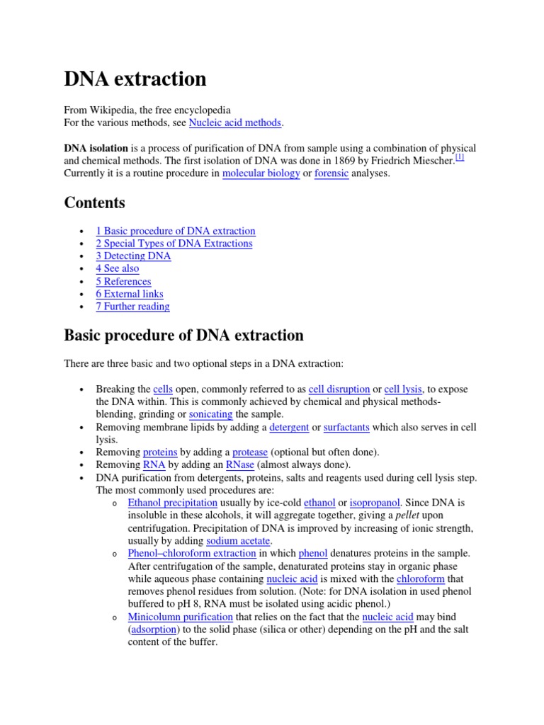 DNA Extraction | PDF | Biochemistry | Chemistry