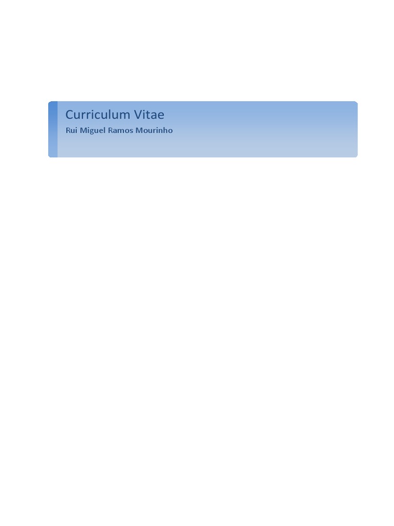 Curriculum Vitae Cover Page | PDF