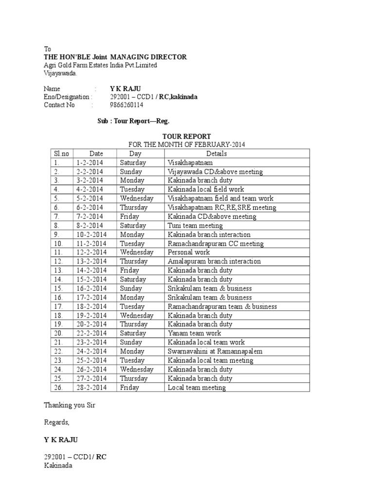 February 2014 Tour Report | PDF