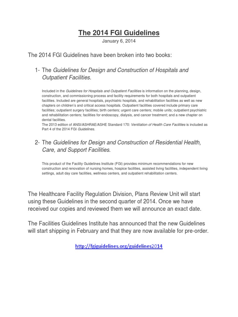 2014 FGI Guidelines Reminder | PDF