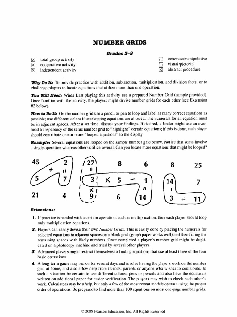 Number Grids: Grades 3-8 | PDF | Areas Of Computer Science | Applied ...