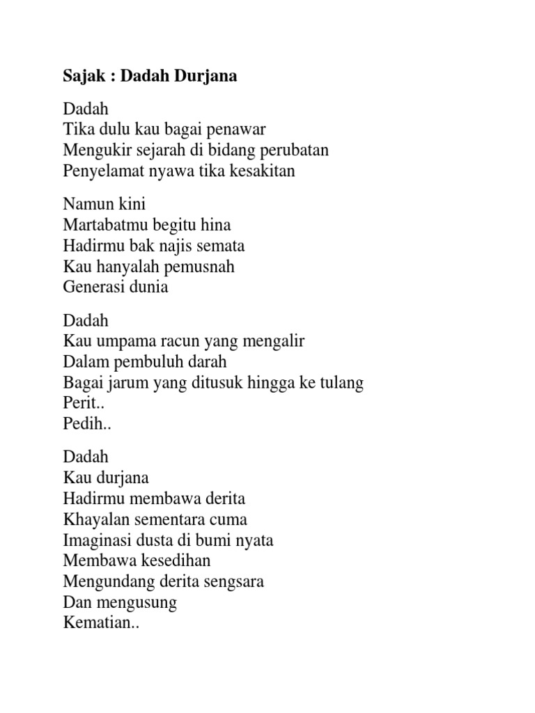 Sajak Dadah | PDF
